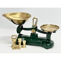 A set of vintage scales with weights. 41cm