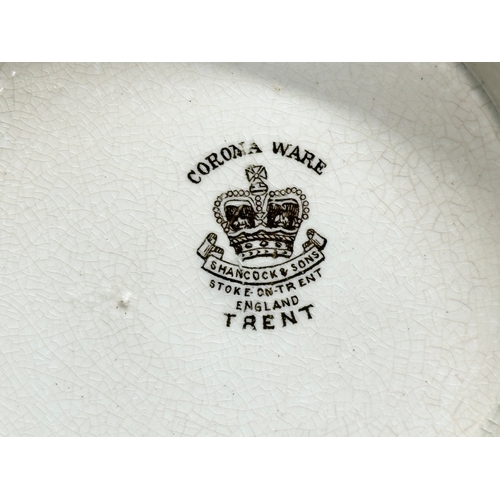 3 Late 19th/Early 20th Century pottery bowls. Minton, Corona Ware and ...