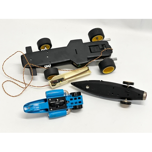 3 vintage toy racing cars. A Sanchis Bradgate JPS remote control racing ...