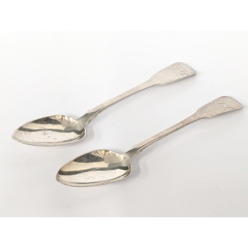 A pair of Irish George IV spoons. Stamped Dublin 1825. 47g