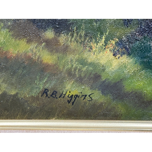 Robert B. Higgins (R.B.Higgins) oil on canvas. Road to the Lake. 76cm x ...