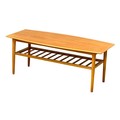 A Romanian Mid Century teak and beech 2 tier coffee table. 120x55x48cm(7)