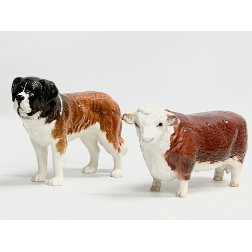 Beswick Pottery animals. A ‘Champions’ pottery bull by Beswick. A ...