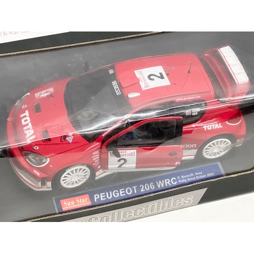 A Sun Star Modern Rally Collectibles Metal Die-Cast Peugeot 206 WRC. 36cm
