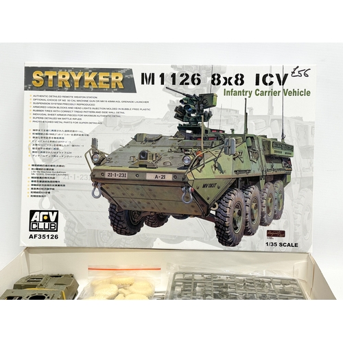 An unused AFV Club Stryker M1 126 8x8 ICV. Infantry Carrier Vehicle.