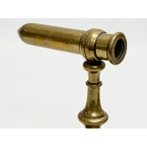 A 19th Century Victorian brass goffering iron/tally iron. 13x15cm.