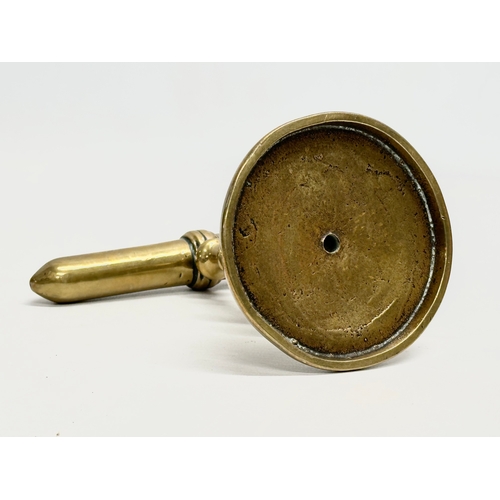 A 19th Century Victorian brass goffering iron/tally iron. 13x15cm.