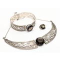 A 1977 ornate Edinburgh silver jewellery set by Celtic Art Industries ...