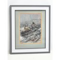 Kieran McGoran. Pastel. Men in Rowing Boat. 28x39cm. Frame 53x63cm
