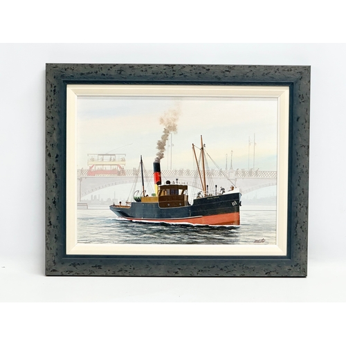 Norman Whitla. Oil on board. The Helen Craig at Queens Bridge. 39x29cm ...