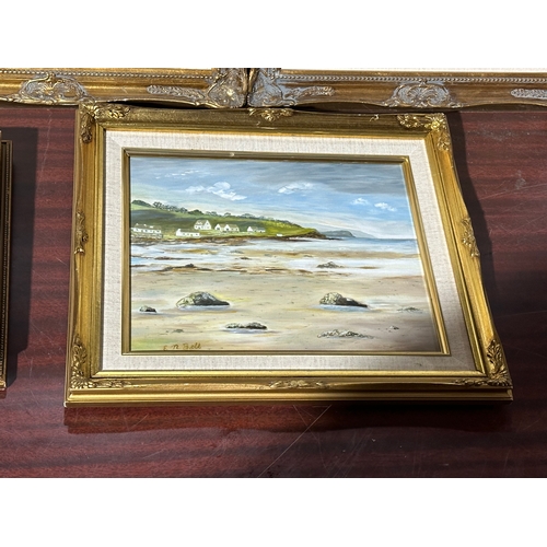 5 oil paintings. Signed E.N. Bell