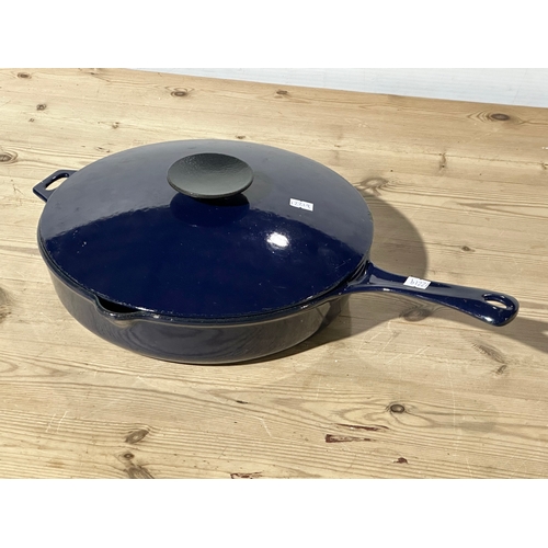 An AGA cast iron pan with lid. 48x32cm
