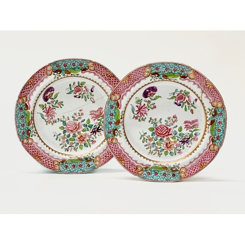 Spode. A pair of Early 19th Century English Famille Rose plates. Circa ...