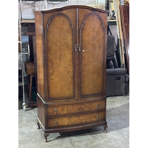 A vintage fitted gents wardrobe with 2 drawers. 93x55x183cm
