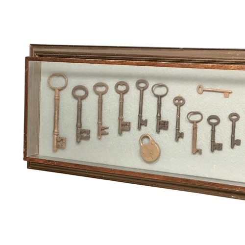 A large wall hanging display case. Containing 18th and 19th Century ...