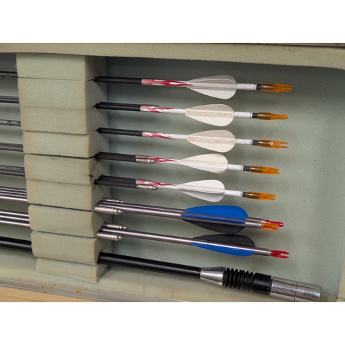 Matrix and Browning left handed bows with arrows etc