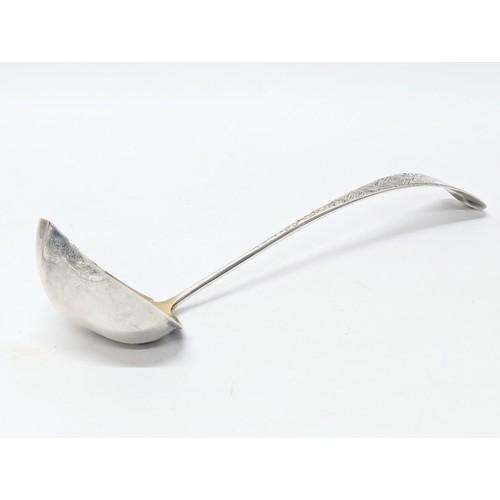 A large 19th century Gorham silver ladle, 203 grams, 33cm