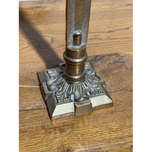 A vintage brass crucifix. 43.5cm.