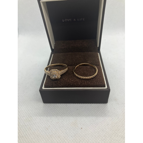 18ct diamond bridal wedding ring set with diamonds.