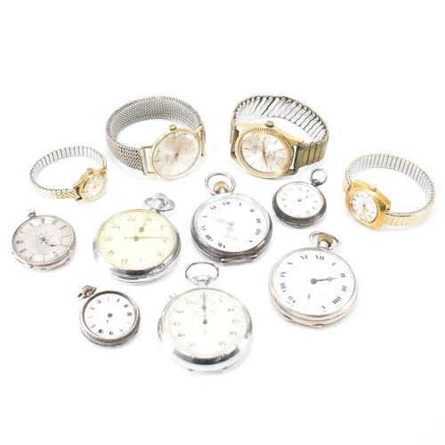 A collection of vintage and antique pocket watches and wrist watches ...