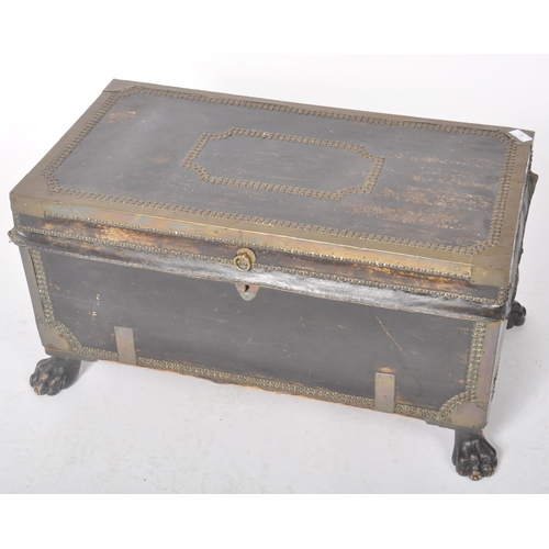 An early 19th Century George III Regency period leather and brass bound ...