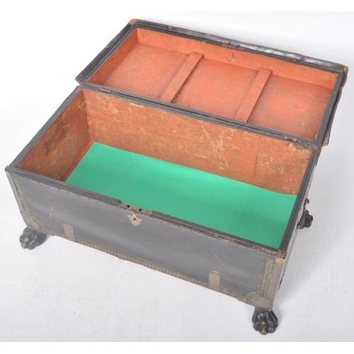 An early 19th Century George III Regency period leather and brass bound ...