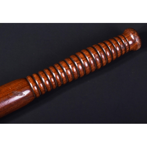 A 19th Century Victorian Police Constabulary wooden truncheon / baton ...
