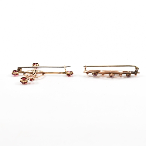 Two gold brooches. The lot to include a vintage South African springbok ...