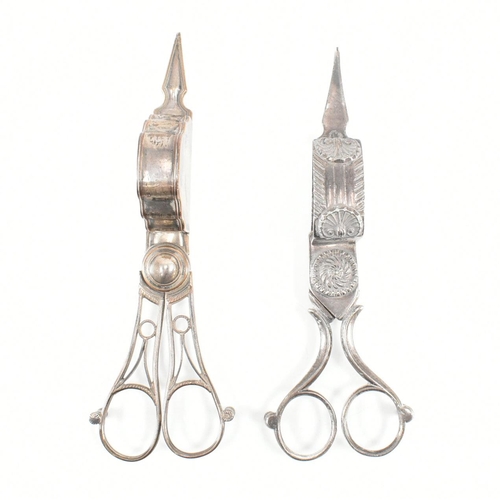 Two pairs of candle wick scissors. A pair of Georgian Old Sheffield ...