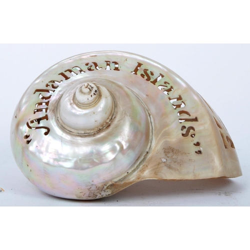 A pair of late 19th century Victorian carved pearl shells, engraved ...