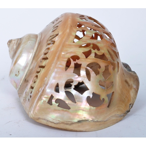 A pair of late 19th century Victorian carved pearl shells, engraved ...