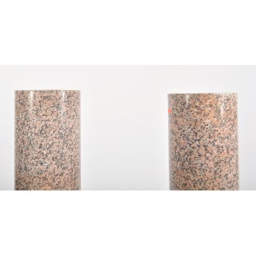 A pair of believed early 20th century large pink granite marble column ...