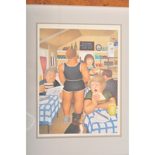 Beryl Cook (1926- 2008) - A retro signed limited edition coloured print - 'Elvira's Cafe 1993' signe