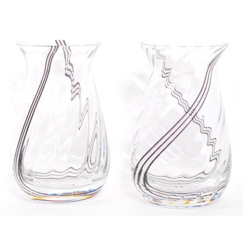 A collection of Caithness Crystal glass with Panache pattern in black ...