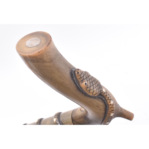 A 19th century Anglo-Indian sectional horn and bone walking stick cane ...