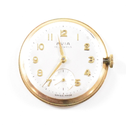A 9ct gold Avia 15 jewel wristwatch. The gentleman's watch with ...