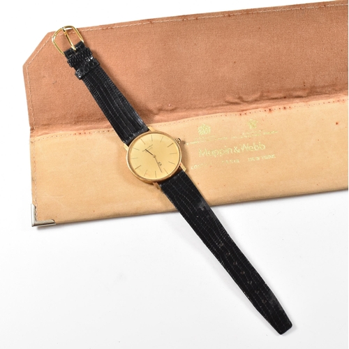 A vintage 18ct gold cased Mappin & Webb wristwatch. The watch having a ...