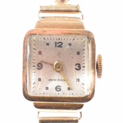An 18ct gold 750 marked Ancre 18 Rubis ladies dress watch. Champagne ...