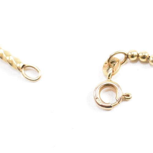 Italian 14ct gold fancy link chain bracelet.ÿ Marked 585 to spring hoop ...