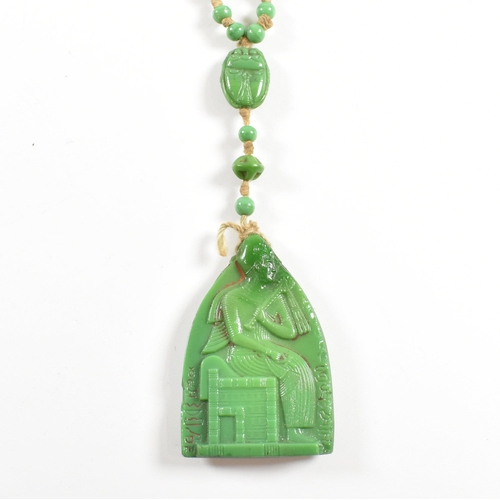 A 1920s Czech Neiger brothers Art Deco Egyptian revival green pressed ...