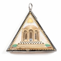 A 19th century large triangle masonic fob pendant. The fob having a ...