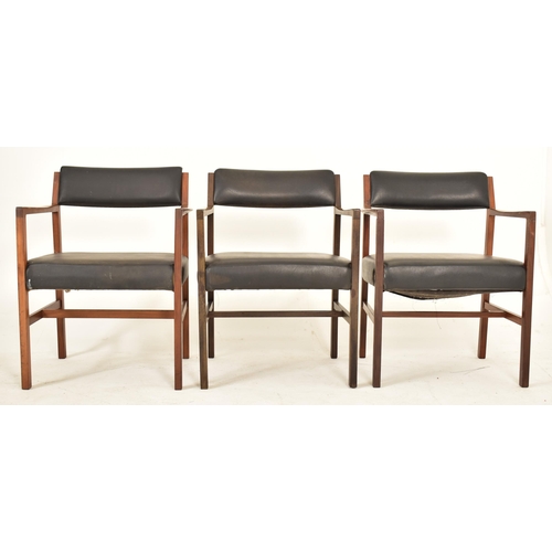 Alfred Cox - A set of six 1970s teak wood dining chairs / office chairs ...