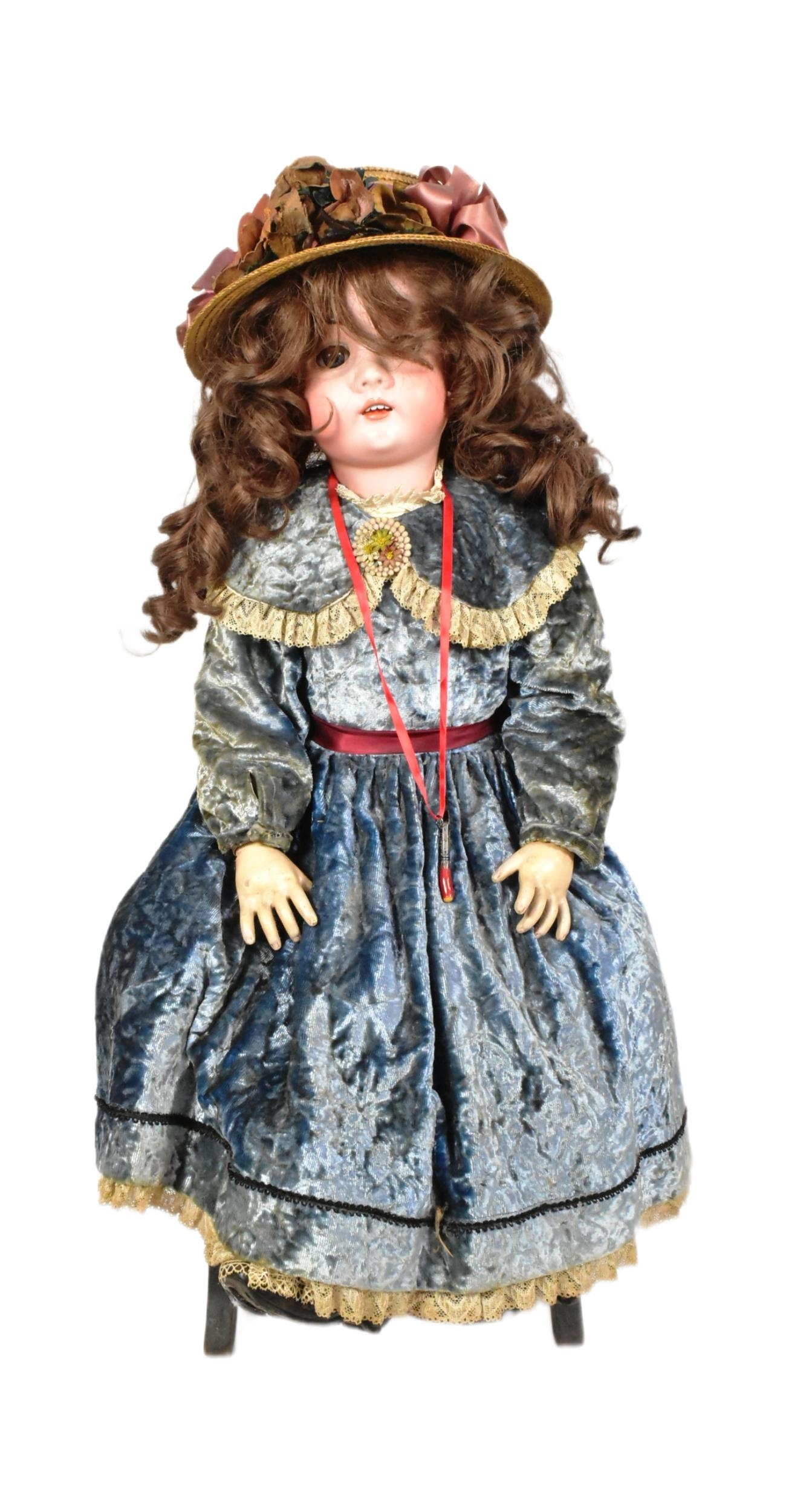 Dolls - a LARGE German MaX Handwerck made bisque headed doll. Blue ...