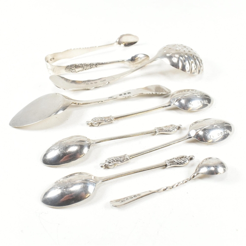 A collection of Victorian hallmarked silver flatware items. The lot to ...
