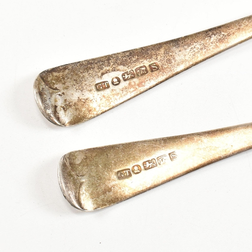 A pair of George III hallmarked silver serving spoons. The Georgian ...