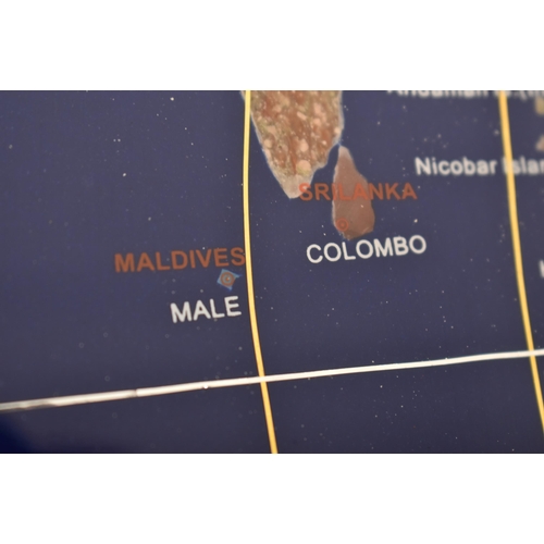 A vintage 20th century blue lapis and semi precious stones framed map ...