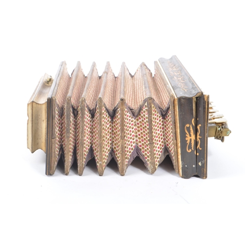 A 19th century inlaid Flutina accordion squeeze box. The flutina ...