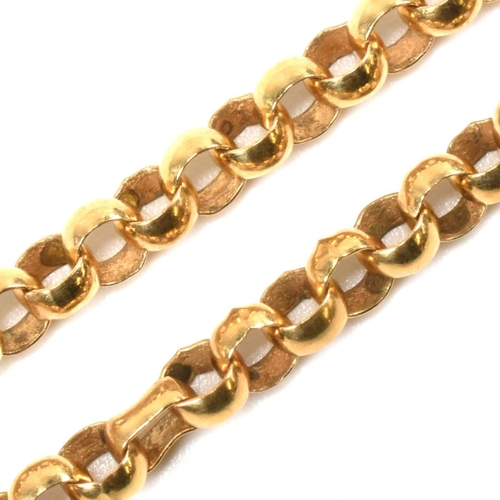 A 9ct gold belcher chain necklace. The 9ct yellow gold belcher chain ...