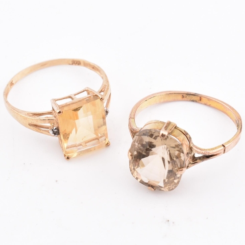 Two 9ct gold and gem set rings. The lot to include a 9ct rose gold and ...