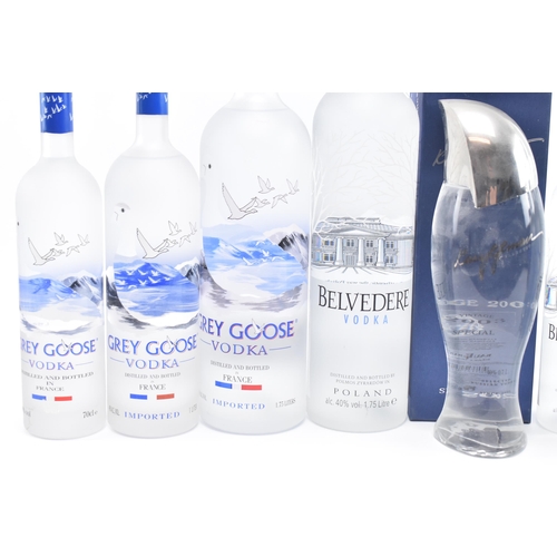 Nine bottles of vodka. 40% vol, sizes from 70cl to 1.75l. Comprising ...